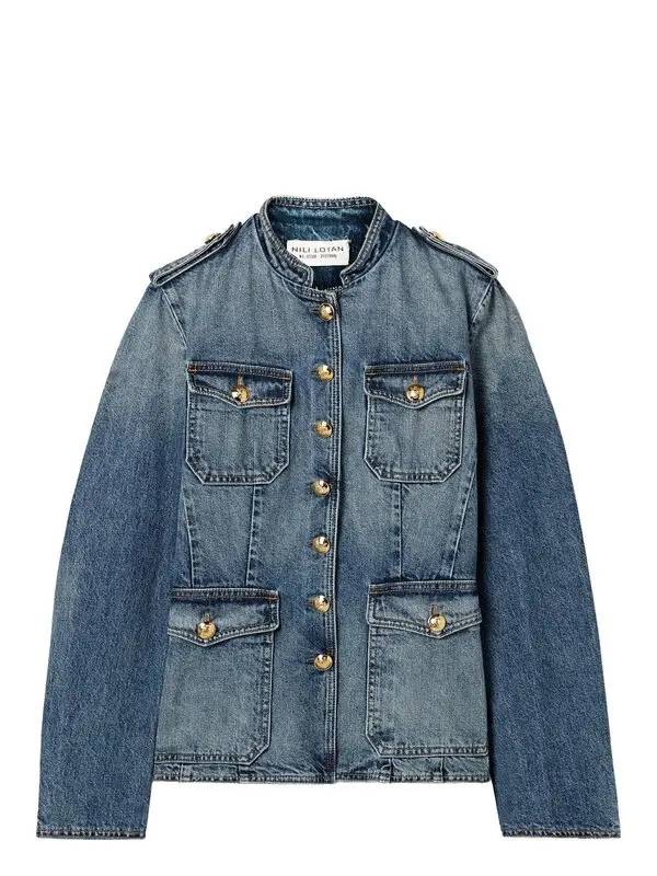 NILI LOTAN Geraldine Denim Jacket - Blue