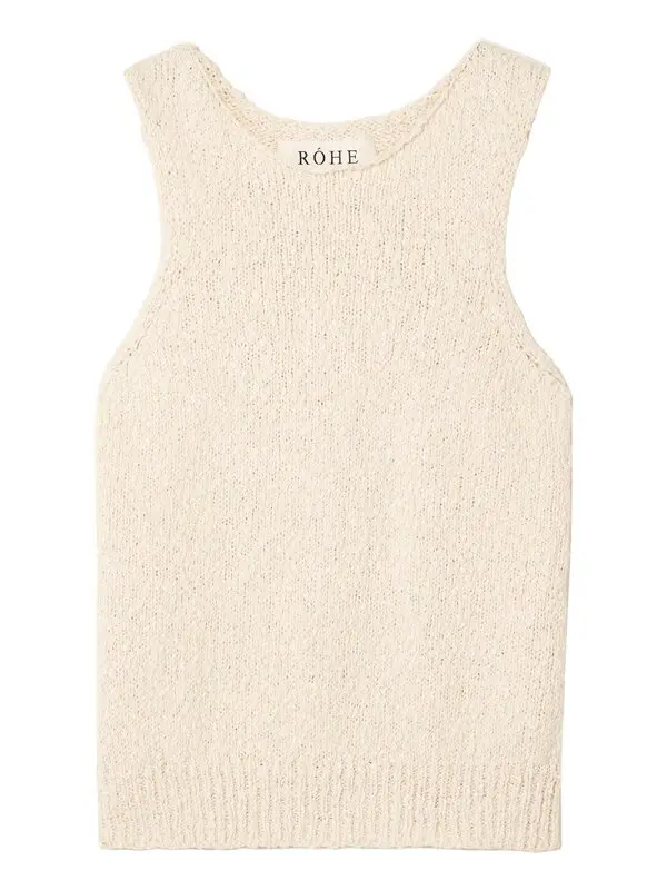 RÓHE Textured-cotton Tank - Off-white