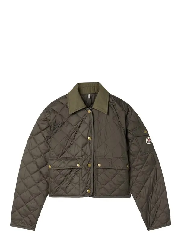 Moncler Chitre Cropped Padded Quilted Shell Jacket - Green