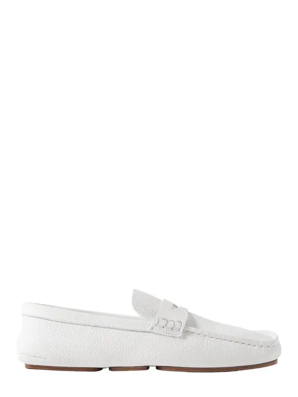 Khaite Billy Textured-leather Loafers - White
