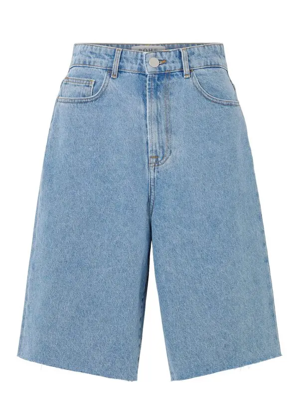 RÓHE Frayed Denim Bermuda Shorts - Blue