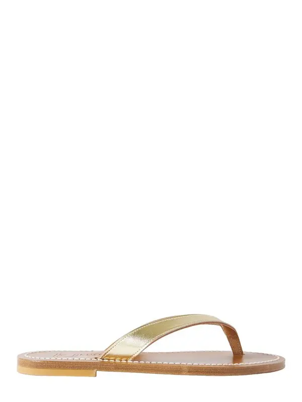 K.JACQUES Torino Metallic Leather Sandals - Gold