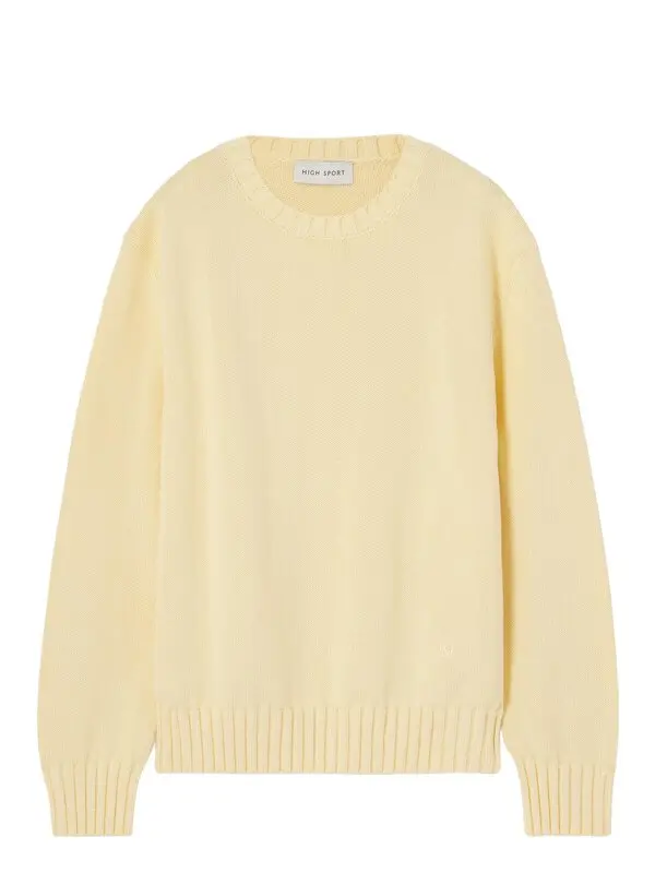 HIGH SPORT Jordan Cotton Sweater - Yellow
