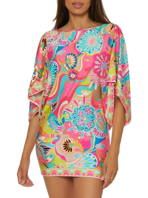 Trina Turk Printed Cover-up Tunic - Pink Multi