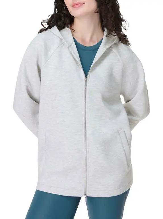 Sweaty Betty Wind Down Zip Hoodie - Ice Grey Marl
