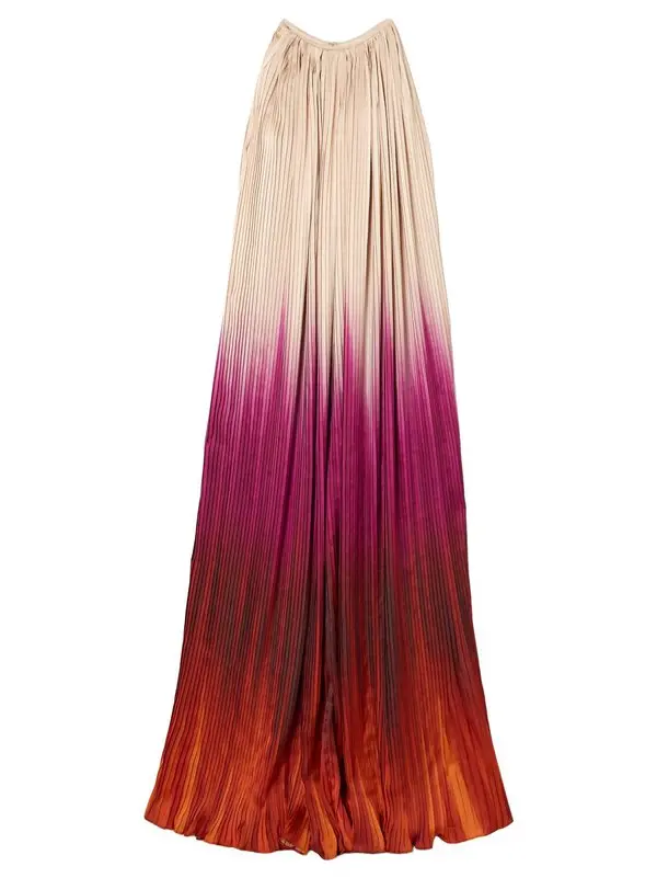 DIMA AYAD Ombré Plissé-taffeta Gown - Pink