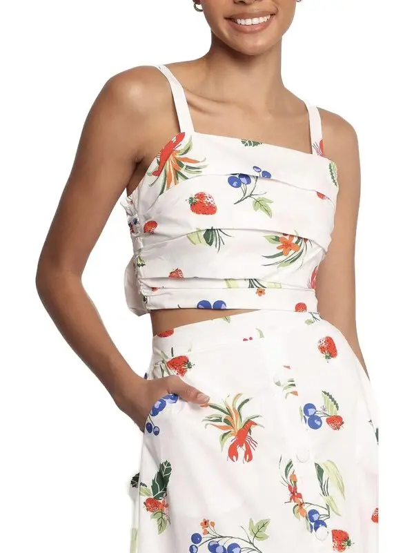 PETAL & PUP Geneva Fruit Print Camisole - Off White Red
