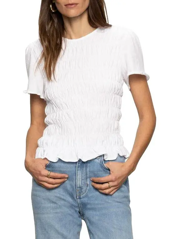 Sanctuary Smocked Top - White
