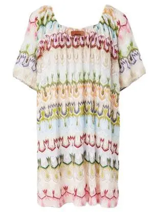 Missoni Short Lace Dress With V-neck - Multicoloured