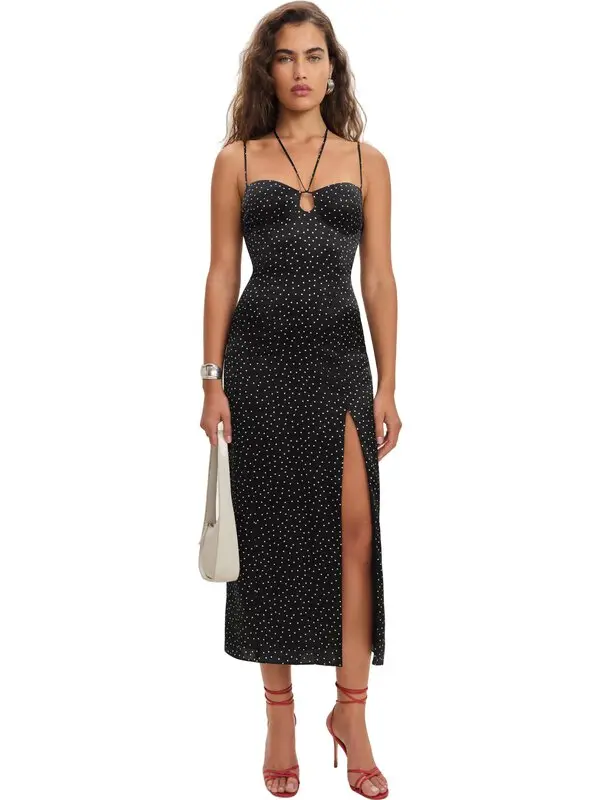 REFORMATION Sophie Silk Midi Dress - Black