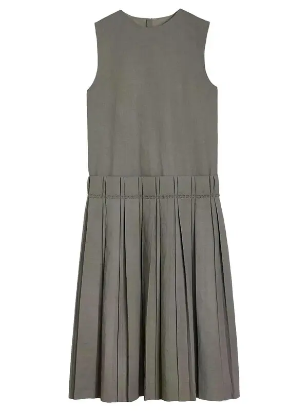 JIL SANDER Pleated Midi Dress - Grey