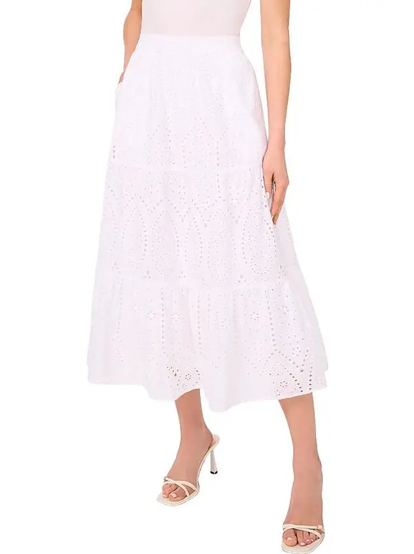 CECE DUPRAZ Tiered Circle Midi Skirt - Ultra White