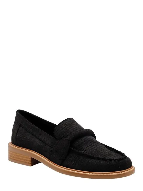Free People Bedford Loafer Flats - Black Suede