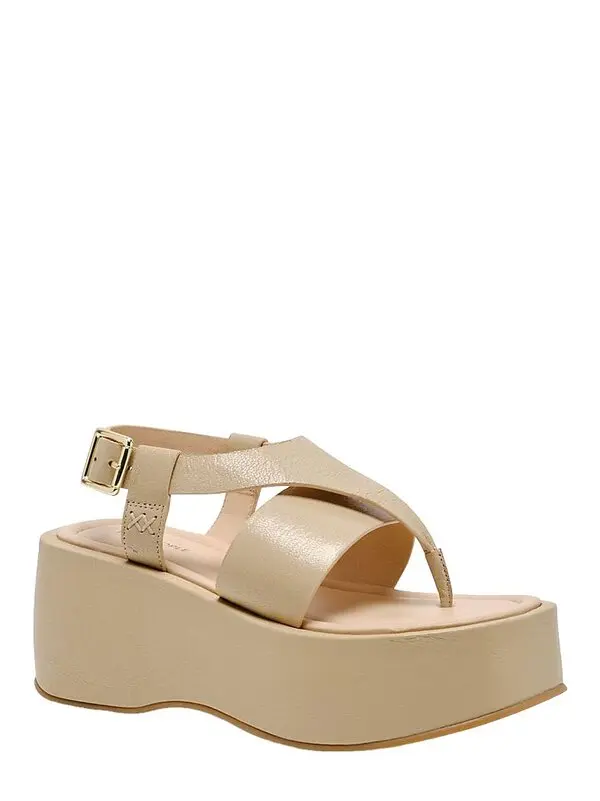 Free People Hold Platform Sandals - Beige