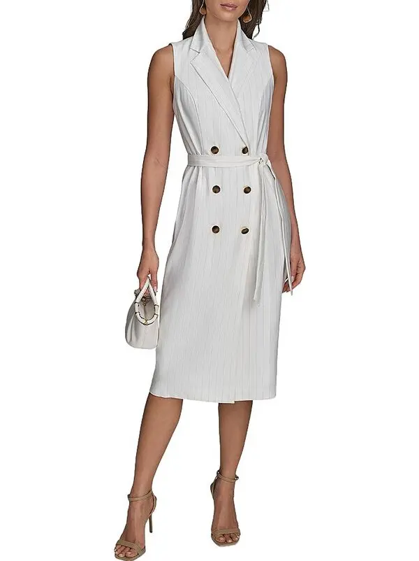 Donna Karan New York Pinstripe Jacket Dress - Cream/limestone