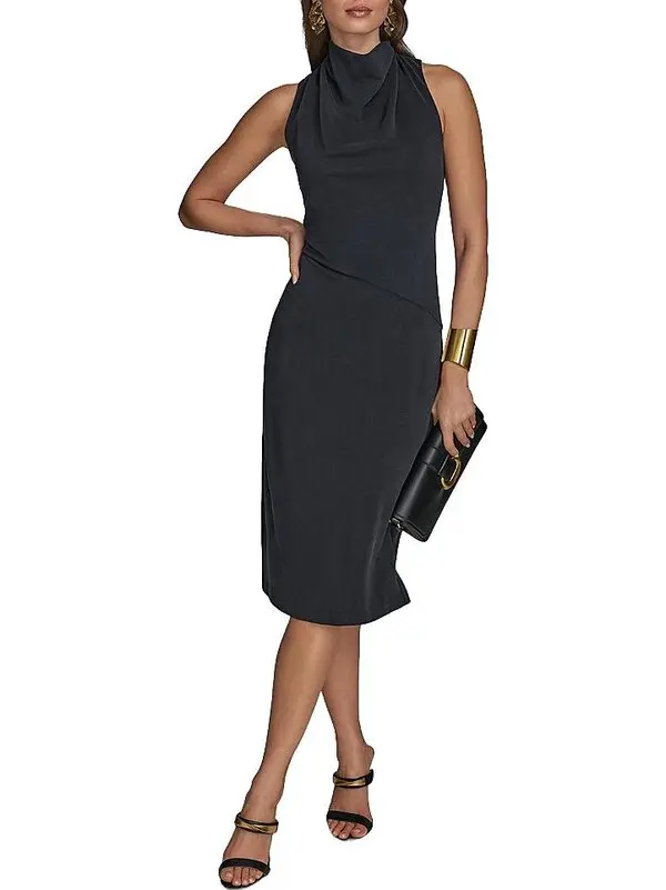 Donna Karan New York Cowlneck Sheath Dress - Black