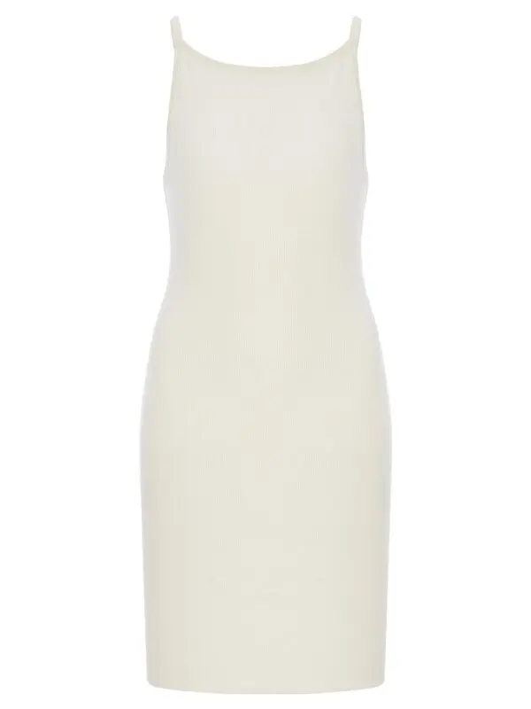 Eterne Iris Ribbed Mini Dress - Ivory