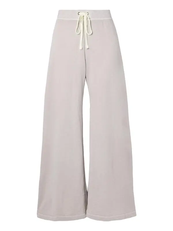 JAMES PERSE Cotton-terry Wide-leg Track Pants - Gray