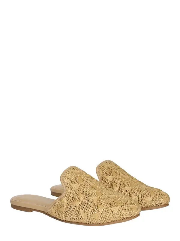JELAVU Andrea Raffia Slip-on Mule - Beige