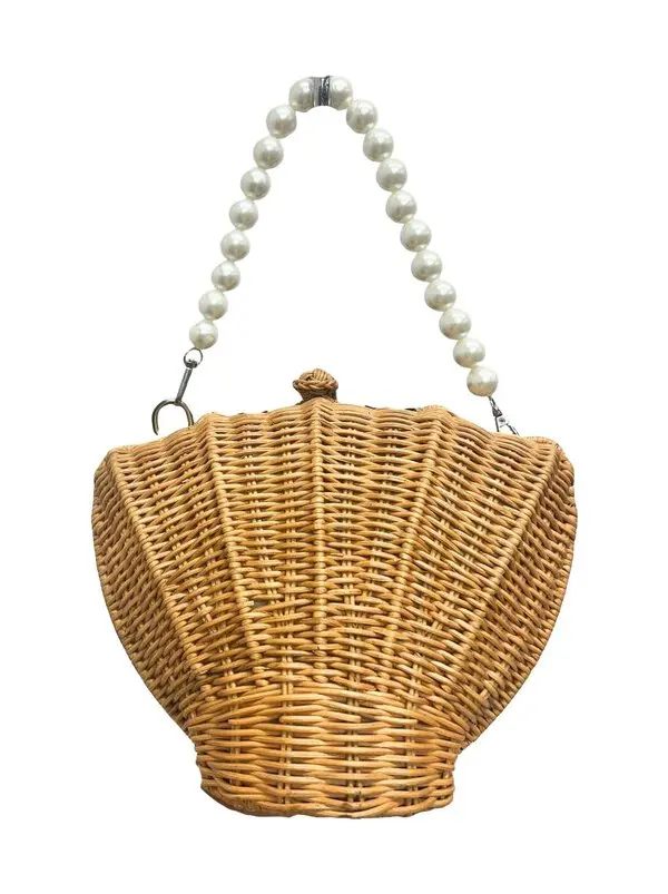 JELAVU Shelly Pearl Crossbody Bag - Light Natural