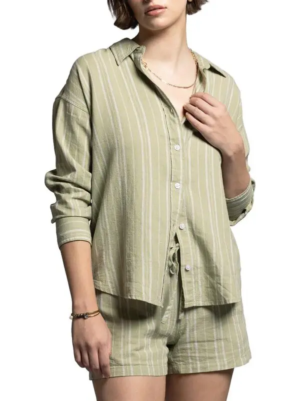 WEEKEND LOS ANGELES Maxime Linen Blend Shirt - Tea