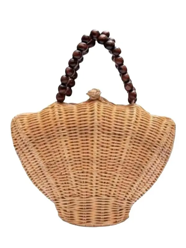 JELAVU Shelly Woodbead Crossbody Bag - Natural