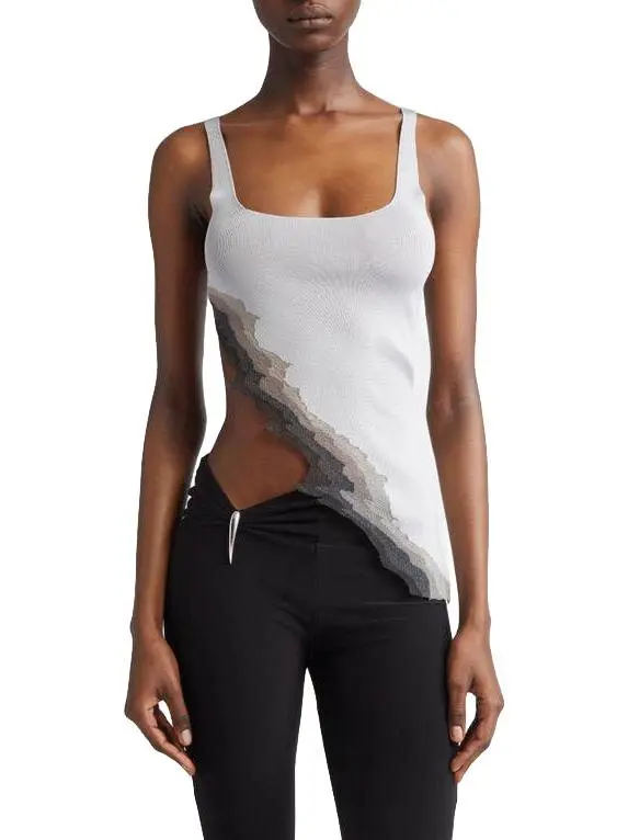 GRACE LING Flame Rib Tank - Ash Grey