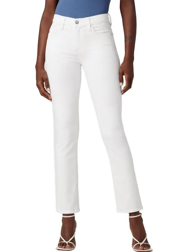 Hudson Jeans Nico Mid-rise Straight Ankle Jean - White
