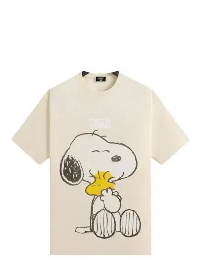 Kith X Peanuts Hug Vintage Tee Shirt - Sandrift