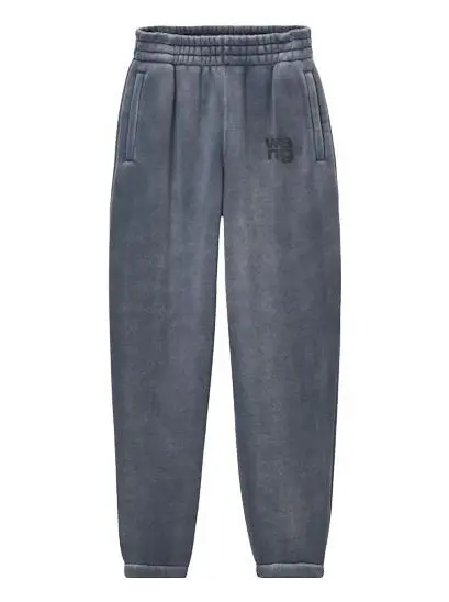 Alexander Wang Essential Terry Classic Puff Paint Logo Sweatpants - Washed Asphalt