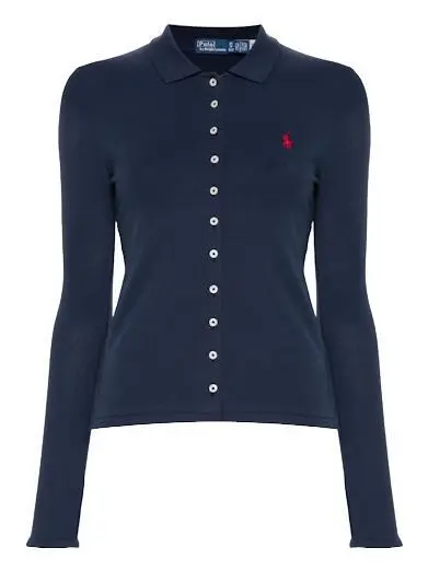 Polo Ralph Lauren Long Sleeve Polo Shirt - Newport Navy Blue