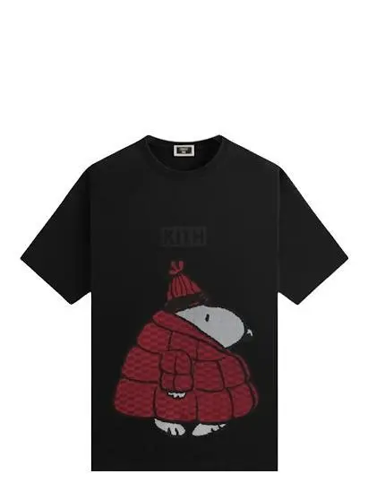 Kith X Peanuts Puffer Vintage Tee Shirt - Black