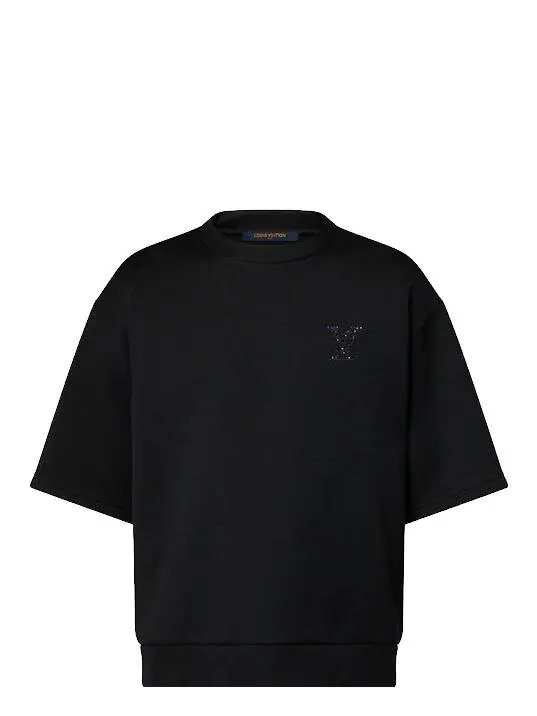 LOUIS VUITTON Embellished Jersey T-shirt - Black