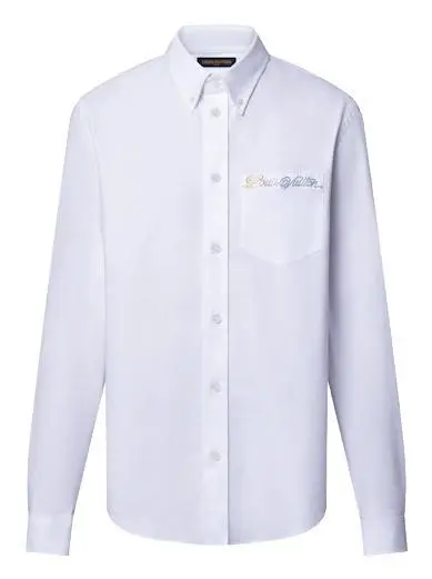 LOUIS VUITTON Embellished Longsleeved Cotton Shirt - White