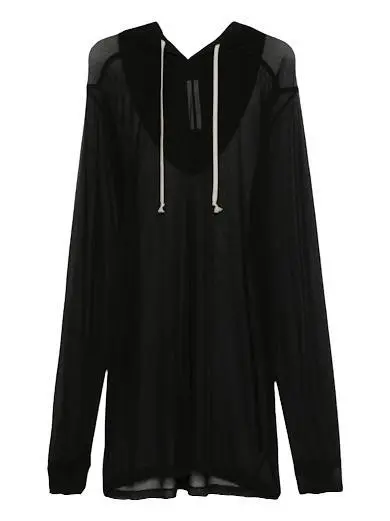 Rick Owens Viscose Hoodie - Black