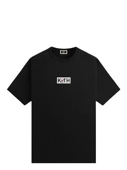 Kith X Peanuts Snoopy Classic Logo Tee Shirt - Black