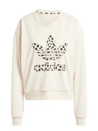 Adidas Leopard Print Sweatshirt - Wonder White