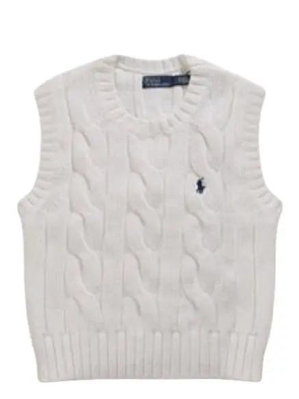 Polo Ralph Lauren Cable Knit Cotton Sweater Vest - Wcf White