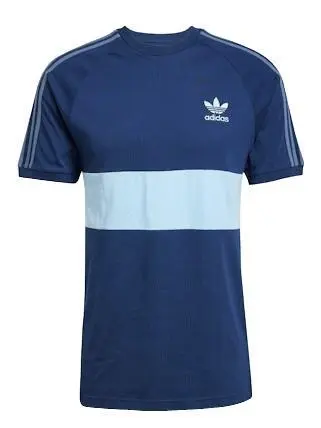 Adidas 3stripes Panel Tee Shirt - Night Indigo/clear Sky Blue