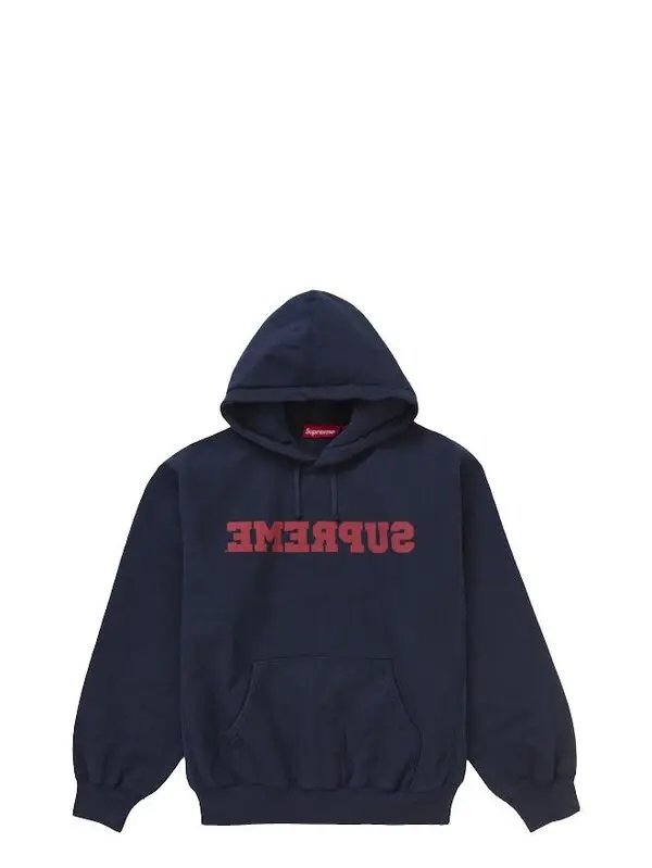 Supreme Reverse Hooded Sweatshirt - Navy Blue