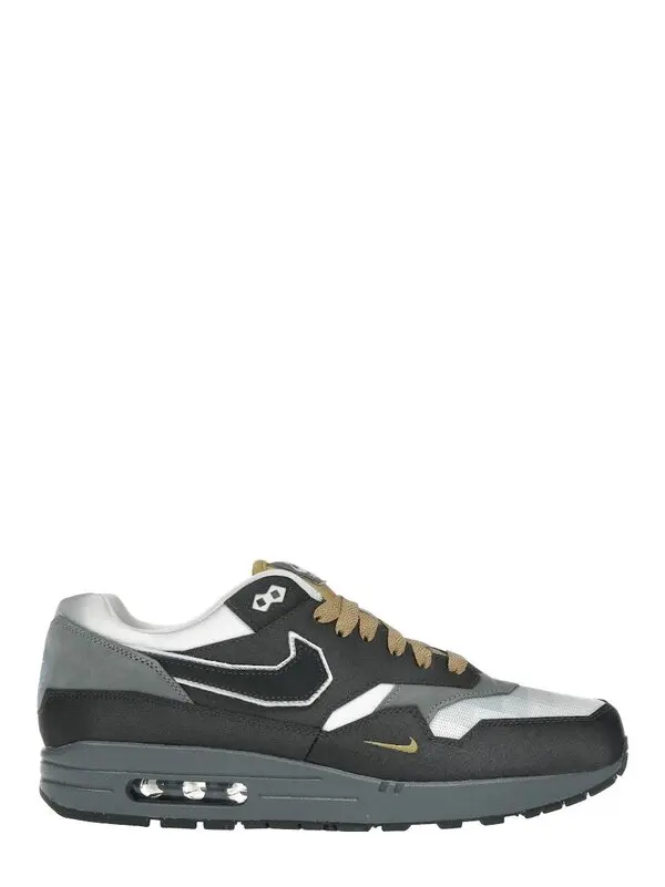 Nike Max 1 .swoosh Low Poly Big Head Mode Sneakers - Dark Smoke Grey/white/metallic Gold