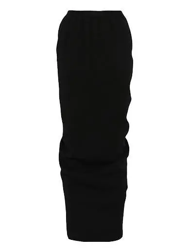 Rick Owens Wool Pillar Long Skirt - Black
