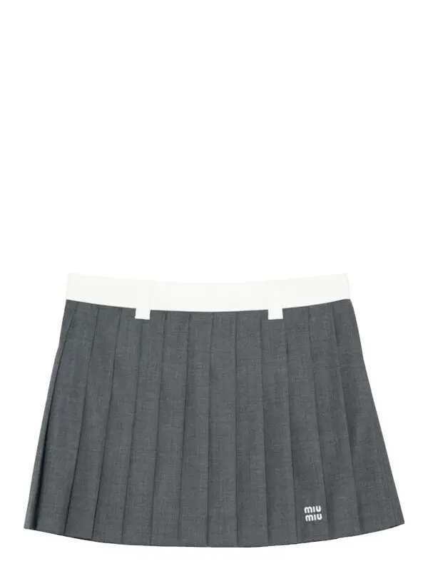 Miu Miu Pleated Mini Skirt - Grey
