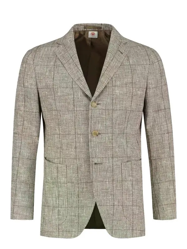 LUIGI BORRELLI Prince Of Wales Check Blazer - Neutrals