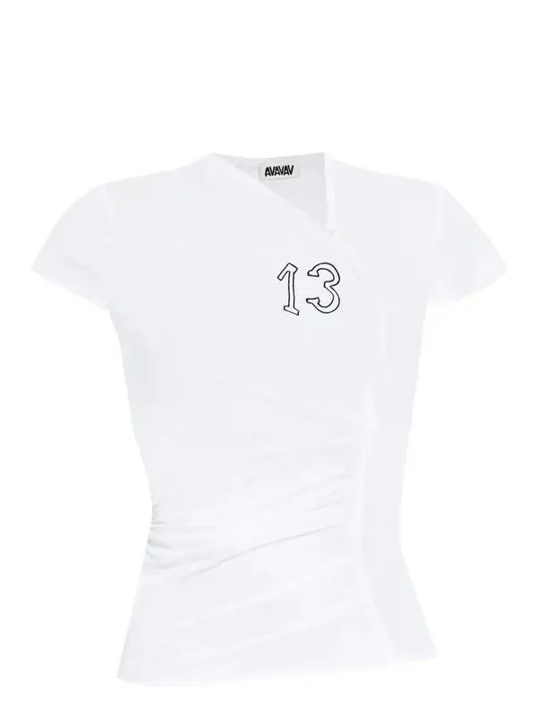 AVAVAV Number-embroidered T-shirt - White