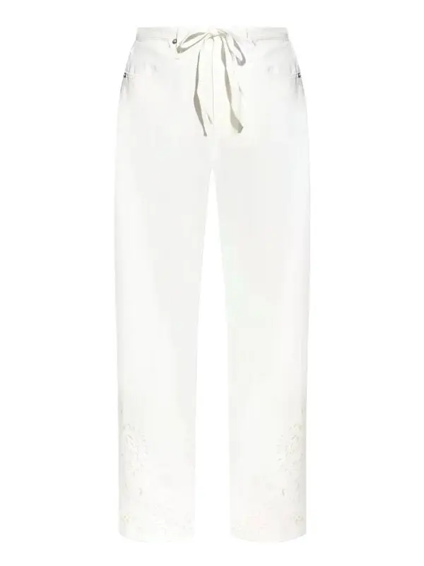 Rag & Bone Embroidery Drawstring Trousers - White