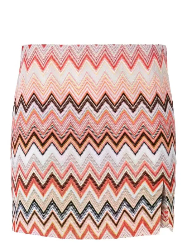 Missoni Zigzag-pattern Mini Skirt - Pink