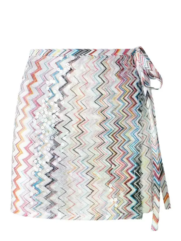 Missoni Zigzag-pattern Mini Skirt - White
