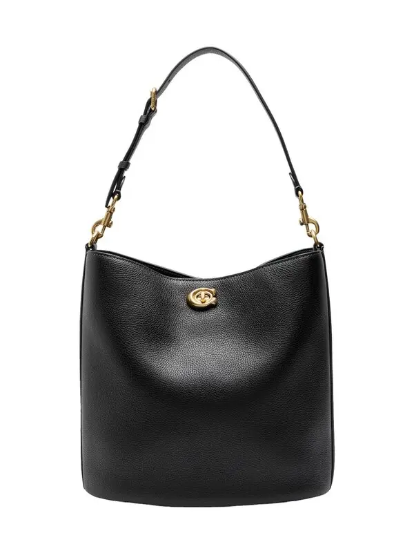 COACH Willow Grained Leather Bucket Bag - Black