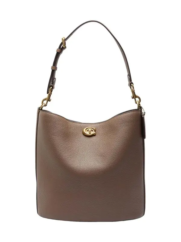 COACH Willow Grained Leather Bucket Bag - Taupe
